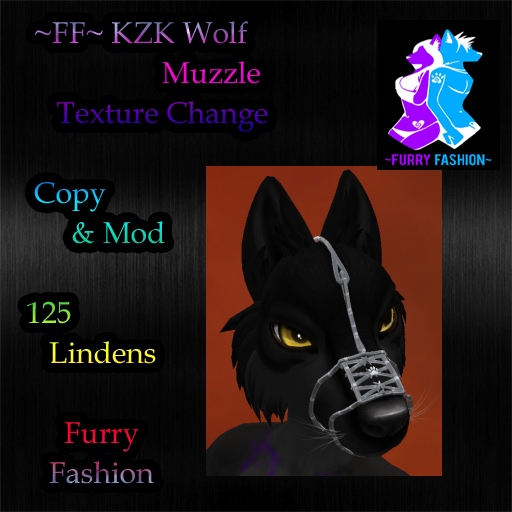 Second Life Marketplace - ~FF~ KZK Wolf Muzzle (Texture Change)